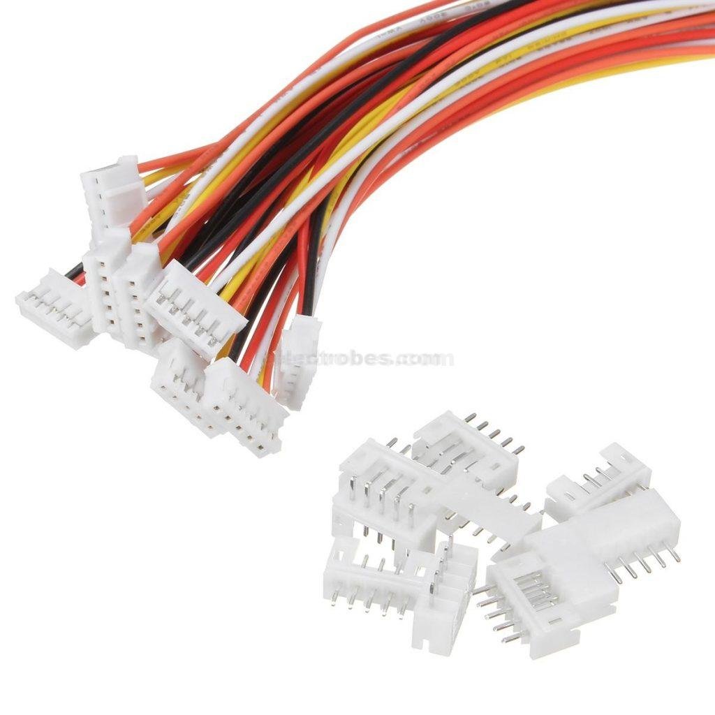 2.54mm 6-Pins Male connector with Female Plugs - Electrobes