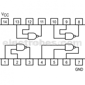74LS00 Quad 2-input NAND Gate IC - Electrobes