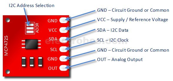 MCP4725 I2C DAC Digital to Analog Convert Module in Pakistan