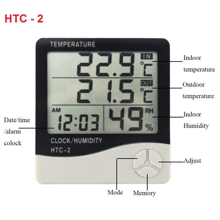 HTC2 3in1 Digital Thermometer Hygrometer Display in Pakistan