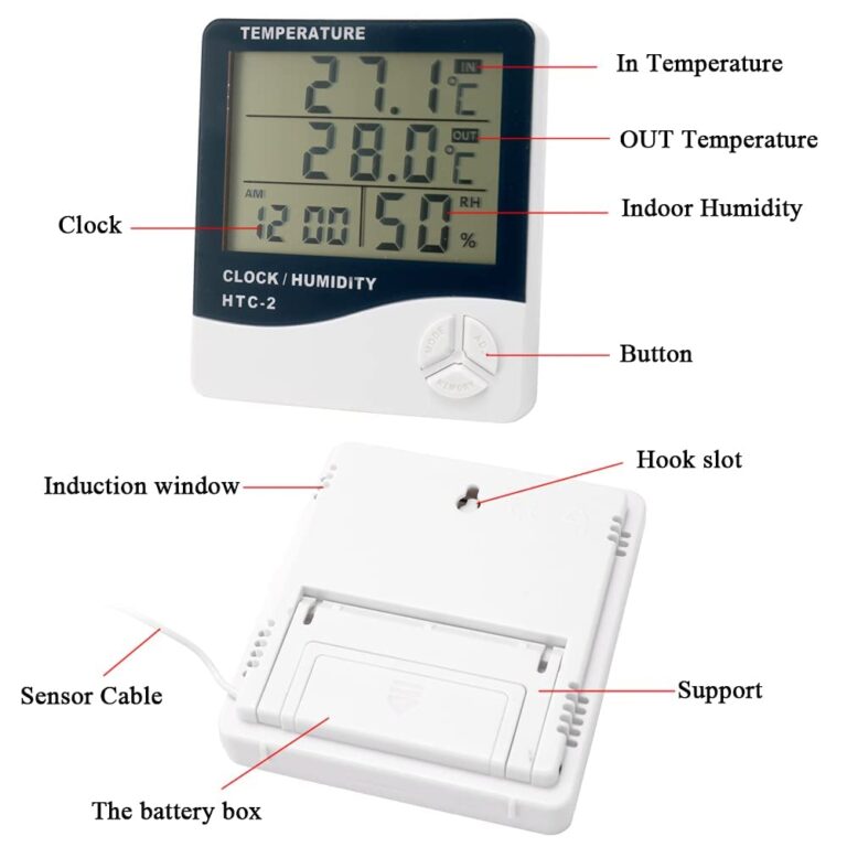 HTC2 3in1 Digital Thermometer Hygrometer Display in Pakistan