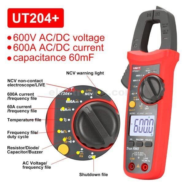 UNI-T UT204+ Digital ACDC Clamp Meter Multimeter in Pakistan