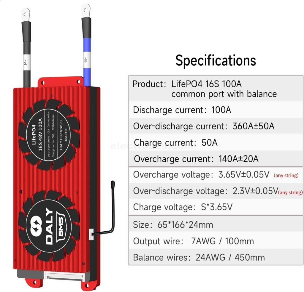 16S 48V 100A LifePo4 3.2V Battery Balanced BMS in Pakistan